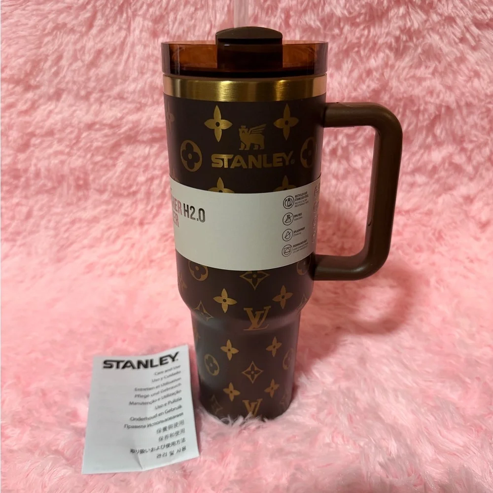 Stanley | Accessories | Stanley Brown Travel Tumbler With Gold Monogram ...